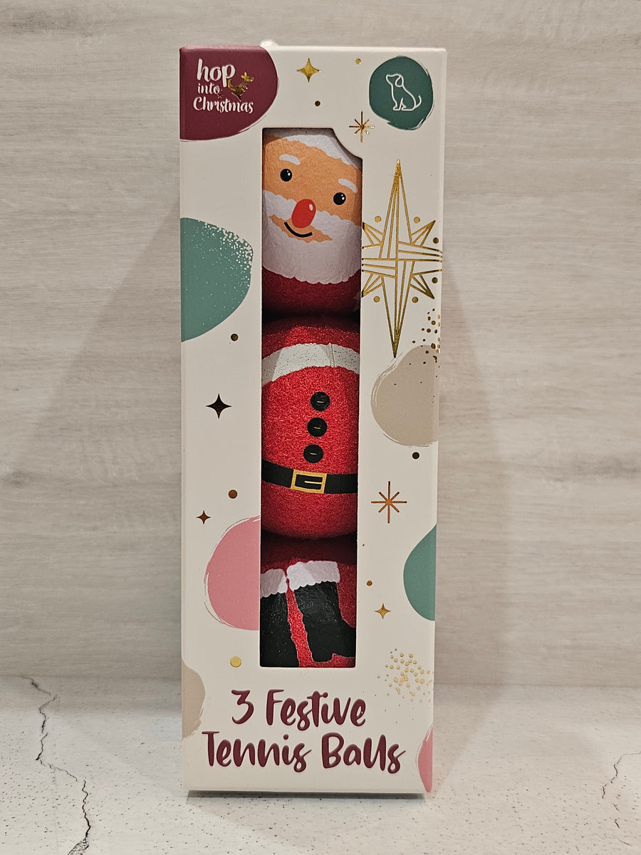 Hop into Christmas - Festive Tennis Balls (3-Pack) - Merry Woofmas ...