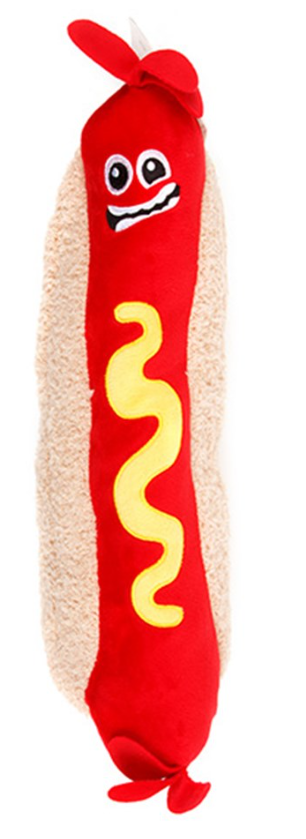 Dog Toy Giant Plush Mr Hot Dog with Super Loud Squeaker (34cm ...